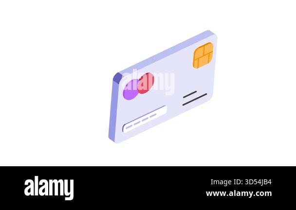 Atm card animated vector design in modern isometric style, card for online payments and cash ...