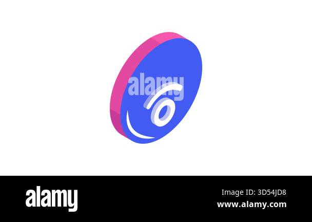 A circular animated icon depicting a Wi-Fi signal, symbolizing wireless ...
