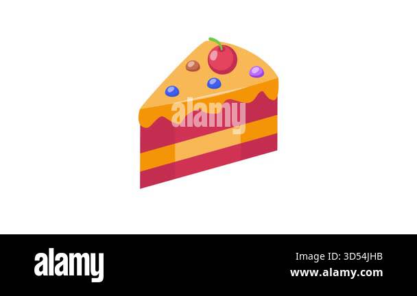 Take a look at this amazing cake slice isometric animated icon Stock ...
