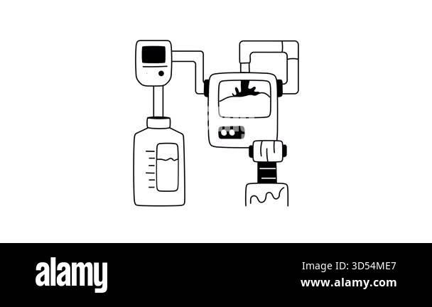 animated icon of a simplified milk manufacturing process Stock Video ...