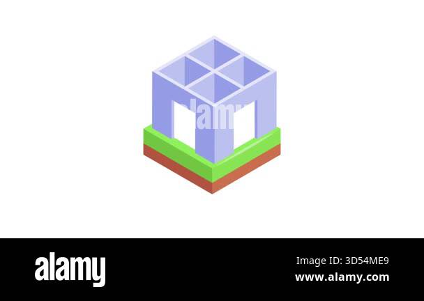 An amazing isometric animated icon of concrete Block, ready to use ...