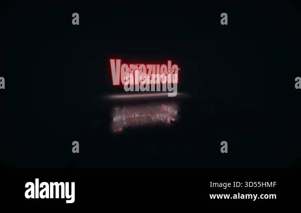 Venezuela flag waving with noise and glitch effect. Venezuelan blowing ...