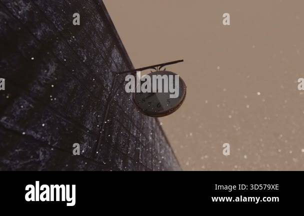 Old Stating Clock Timelapse Snow Rain Stock Video Footage - Alamy