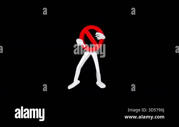 Prohibition Sign Man Dancing Stock Video Footage - Alamy