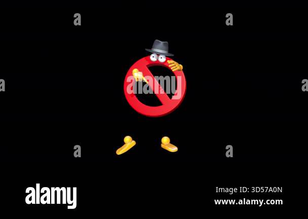Prohibition Sign Mascot Dancing Stock Video Footage - Alamy