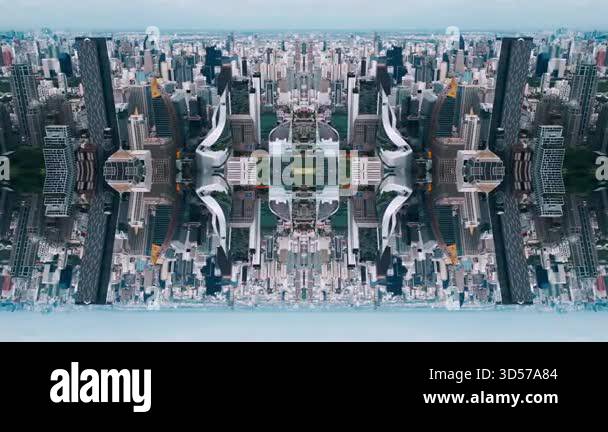 abstract technology background, mirrored fractal effect of modern ...