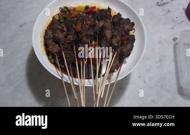 Sate kambing,Goat meat sate,Goat satay,Mutton satay Indonesian cuisine ...
