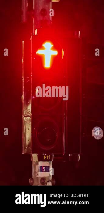 Green and red light to pedestrians on crosswalk famous Ampelmann or ...