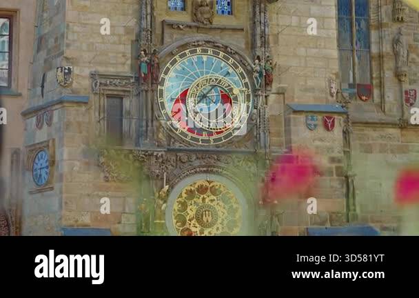 Prague Astronomical Clock, medieval astronomical clock, on the wall of ...