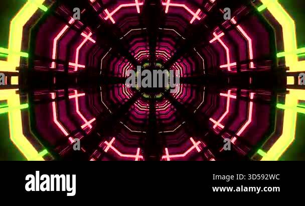 Tunnel video vj loop screensaver with vibrant colors creating a ...