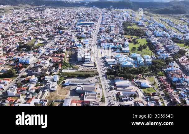 Aerial view of the road system of Ingleses beach in Florianpolis, Santa ...