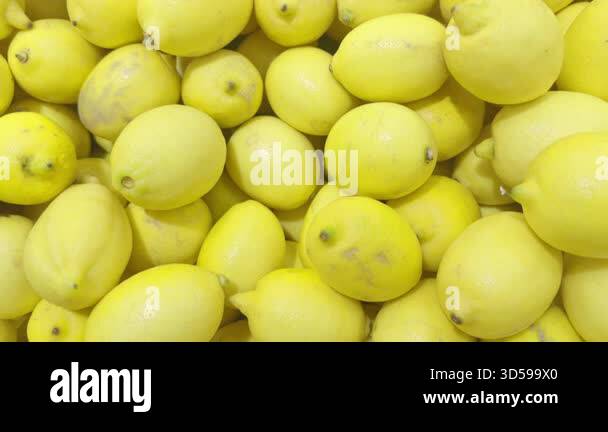 Pile of Lemon in Fruit Market Counter Footage Stock Video Footage - Alamy