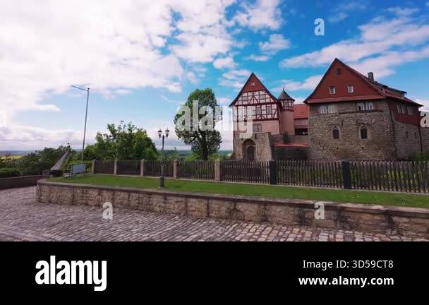 View of a small old castle in Germany. Bodenstein Castle is a medieval ...