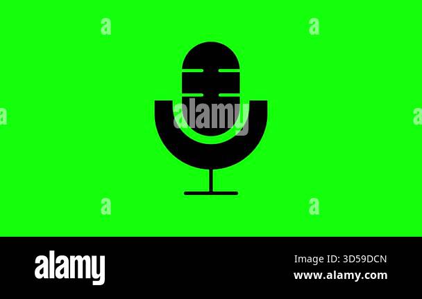 Microphone Green Screen Animation for Podcast and Recording Stock Video ...