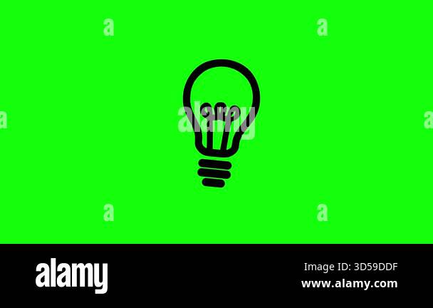 Light Bulb Green Screen Animation for Inspiration and Innovation Stock ...
