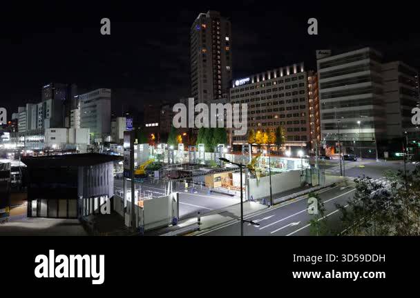 Takanawa Gateway City, Japan Tokyo Night View 2025 Stock Video Footage ...