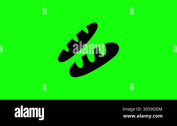 Bread Loaf Animation with Green Screen Background Stock Video Footage ...