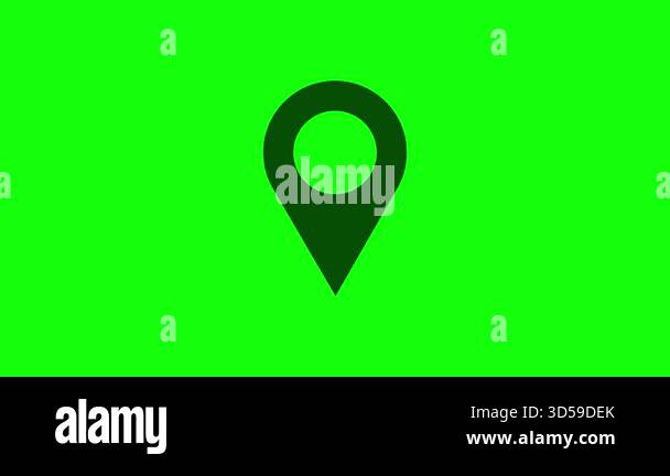 Location Pin Animation with Green Screen Background Stock Video Footage ...