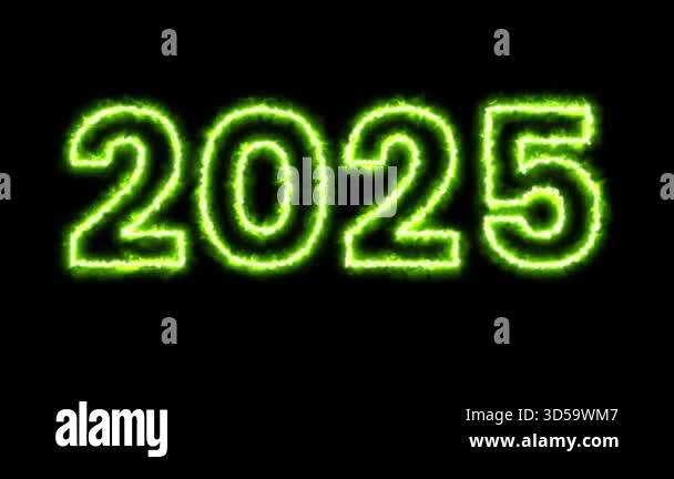 green neon symbol 2 0 2 0 Stock Video Footage - Alamy