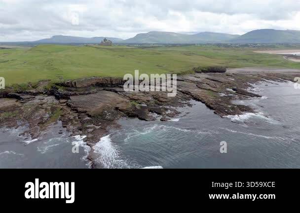 Aerial view of Classiebawn Castle on County Sligo, Ireland Stock Video ...