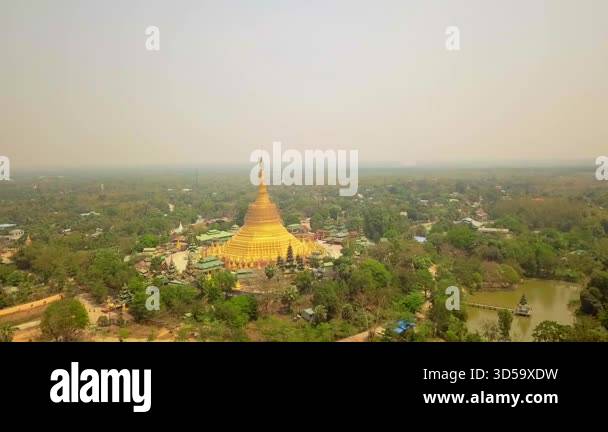 Futuristic aerial view panorama of developing Yangon city , Aerial view ...