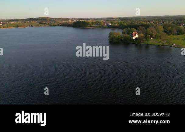 Summer panorama of Viborg, Midtjylland, Denmark. Aerial skyline view of ...