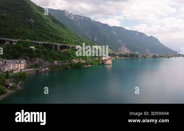 The beautiful Interlaken valley and Thunersee lake, Beatiful river at ...