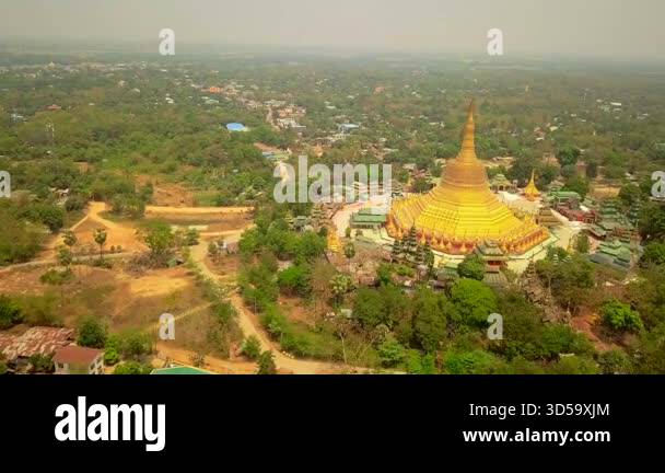 Futuristic aerial view panorama of developing Yangon city , Aerial view ...