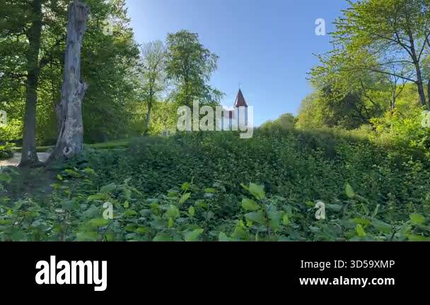 Summer panorama of Viborg, Midtjylland, Denmark. Aerial skyline view of ...