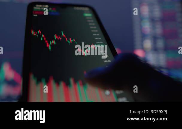 This image shows a closeup of a modern smartphone displaying realtime ...