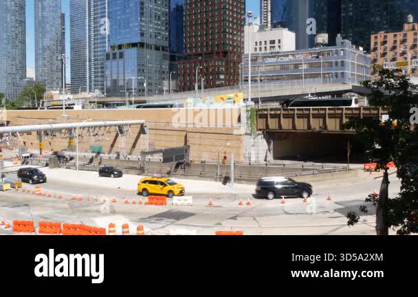 Traffic in Manhattan Midtown, Hells Kitchen New York City, United ...