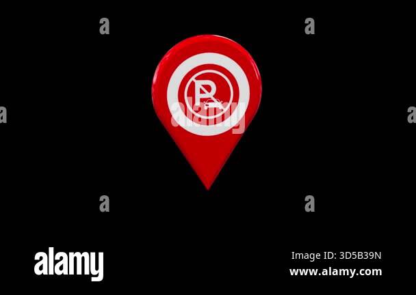 map pin icon no parking on red background. gps icon. gps symbol Stock ...