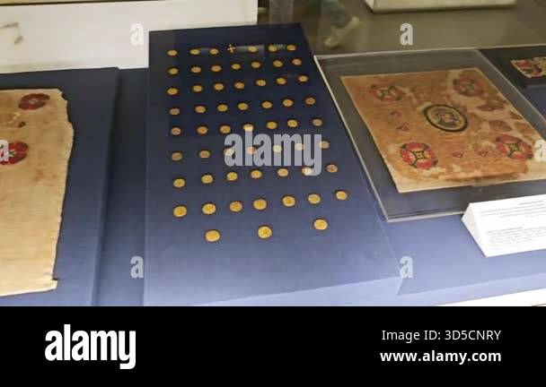 Cairo, Egypt, October 6 2024: Ancient gold coins in The National Museum ...