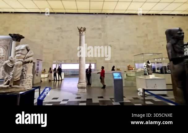 Cairo, Egypt, October 6 2024: Different monuments inside The National Museum of Egyptian ...