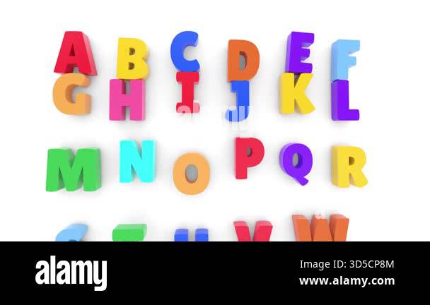 Colorful English alphabet falling from A to Z Stock Video Footage - Alamy