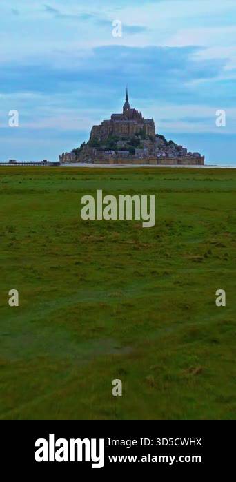 Aerial view of Mont Saint Michel.Iconic island and monastery, Normandy ...