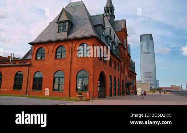 Jersey City, USA, 14 July 2025: Red brick terminal of Liberty State ...