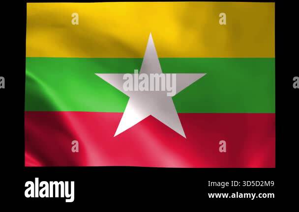 Myanmar 4k flag Waving animation Motion Stock Video Footage - Alamy