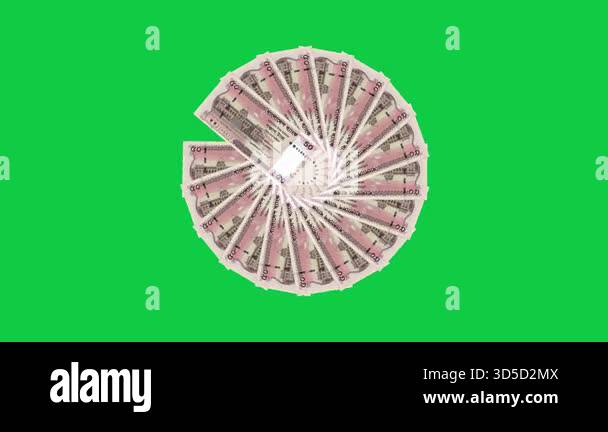 50 Taka note rotating in a circle on a Green Screen background Stock ...