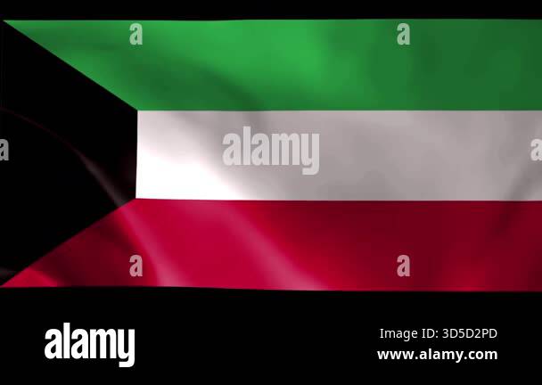 Waving Seamless loop 4k flag Video Animation of Kuwait Stock Video ...