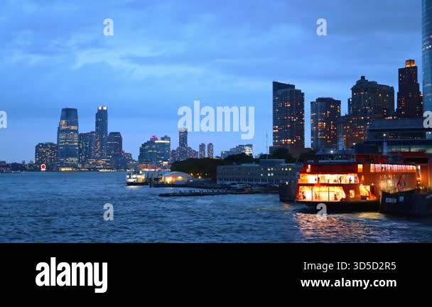 New York, USA, 1 August 2025: Staten Island Ferry docked with Jersey ...