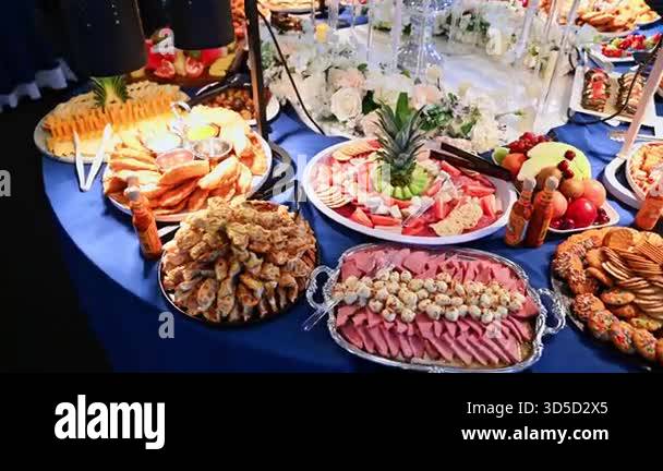 New York, USA, 1 August 2025: Assorted snacks and appetizers at cruise ...
