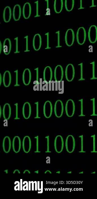 Animated Binary Code Background with Digital Matrix Flow, Green binary ...