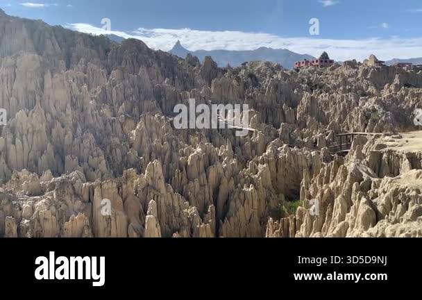 La Paz, Bolivia - June 01, 2025: Panoramic view over bizarre clay and ...