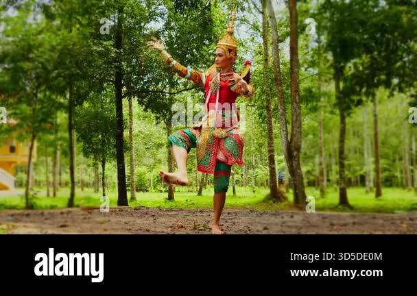 Dancer performing traditional dance in forest Stock Video Footage - Alamy