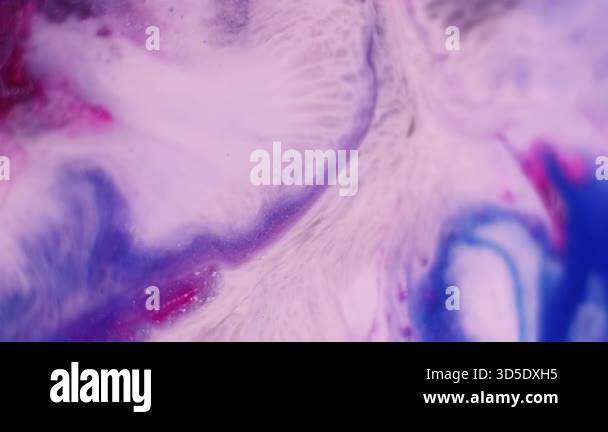 Spilling paint. Liquid background. Blur blue purple color acrylic ...