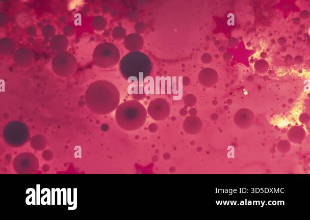 Geometric emulsion. Color drop background. Defocused pink yellow neon ...