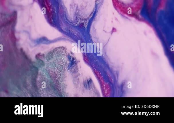Floating ink mix. Marble wave. Defocused blue purple red colorful water ...