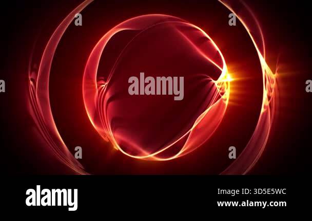 Seamless loop animation of shiny red energy sphere with smooth plasma ...