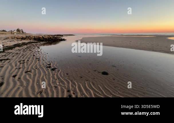 Atlantic Ocean Sunset on Hardings Beach at Chatham, Cape Cod Stock ...